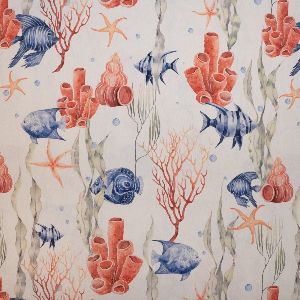 Loneta De Corales Y Peces – Telas La Tonelada